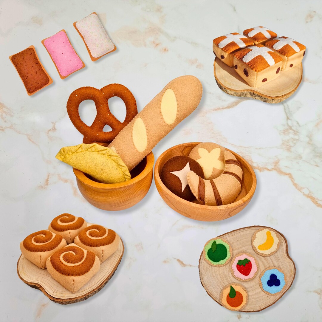 Felt Pastry Playset PDF Sewing Pattern BUNDLE - Bread, Pretzels ...