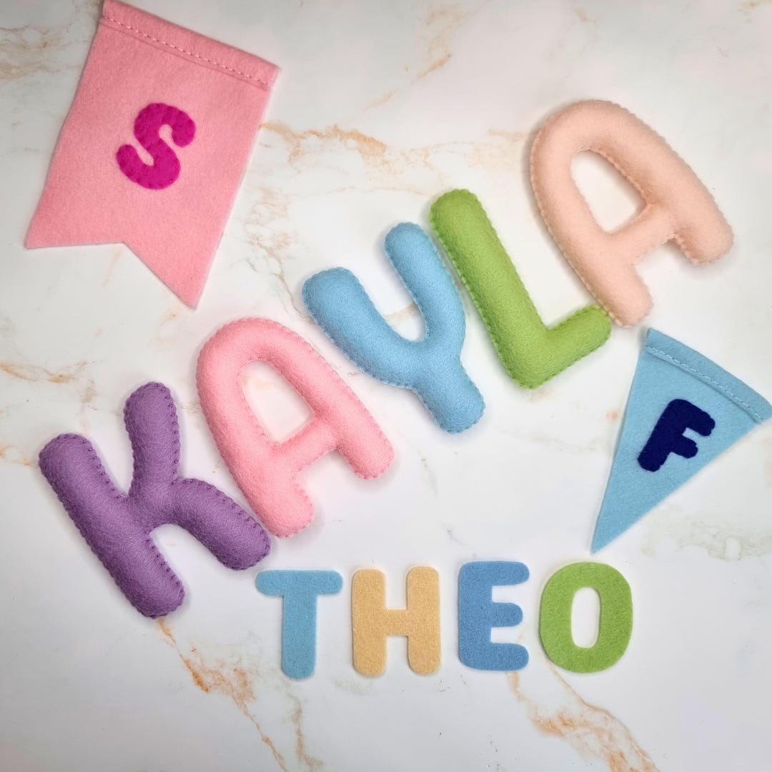 Felt English Alphabet 3D Letter and Banner PDF and SVG Sewing Pattern ...