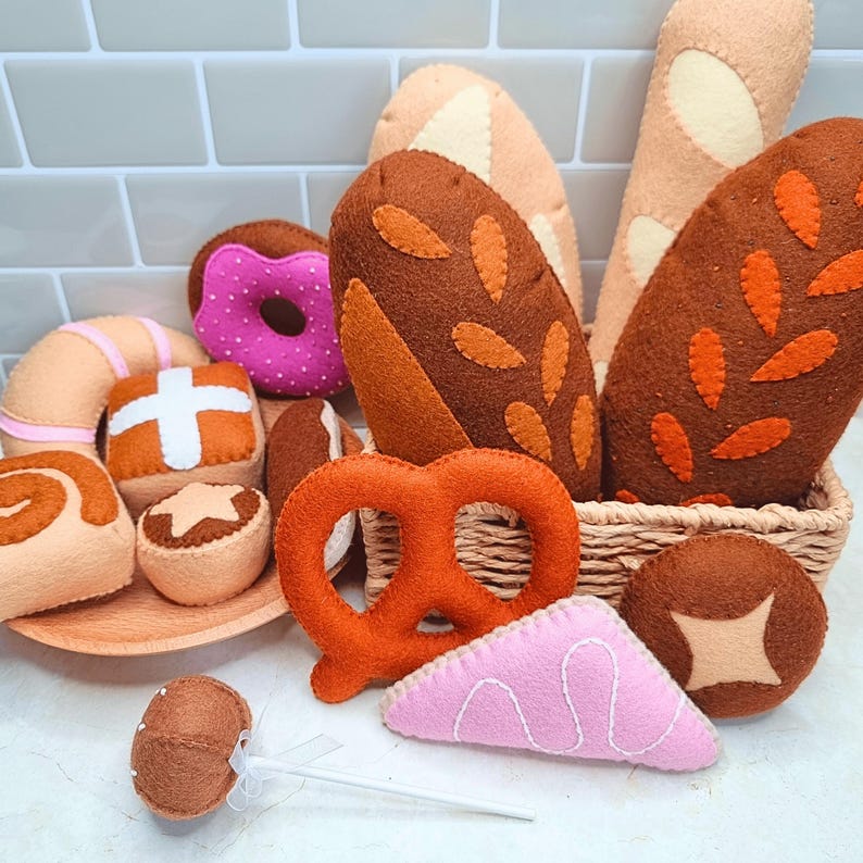 Felt Bakery Playset Sewing Pattern Bundle: DIY Play Kitchen Food ...