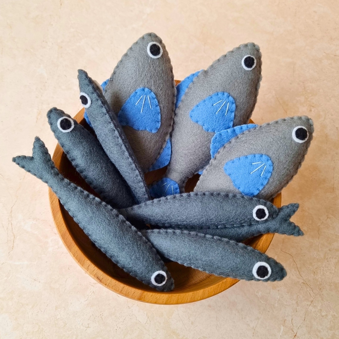Felt Sardine Fish PDF Sewing Pattern for Kids Play Kitchen, Food ...