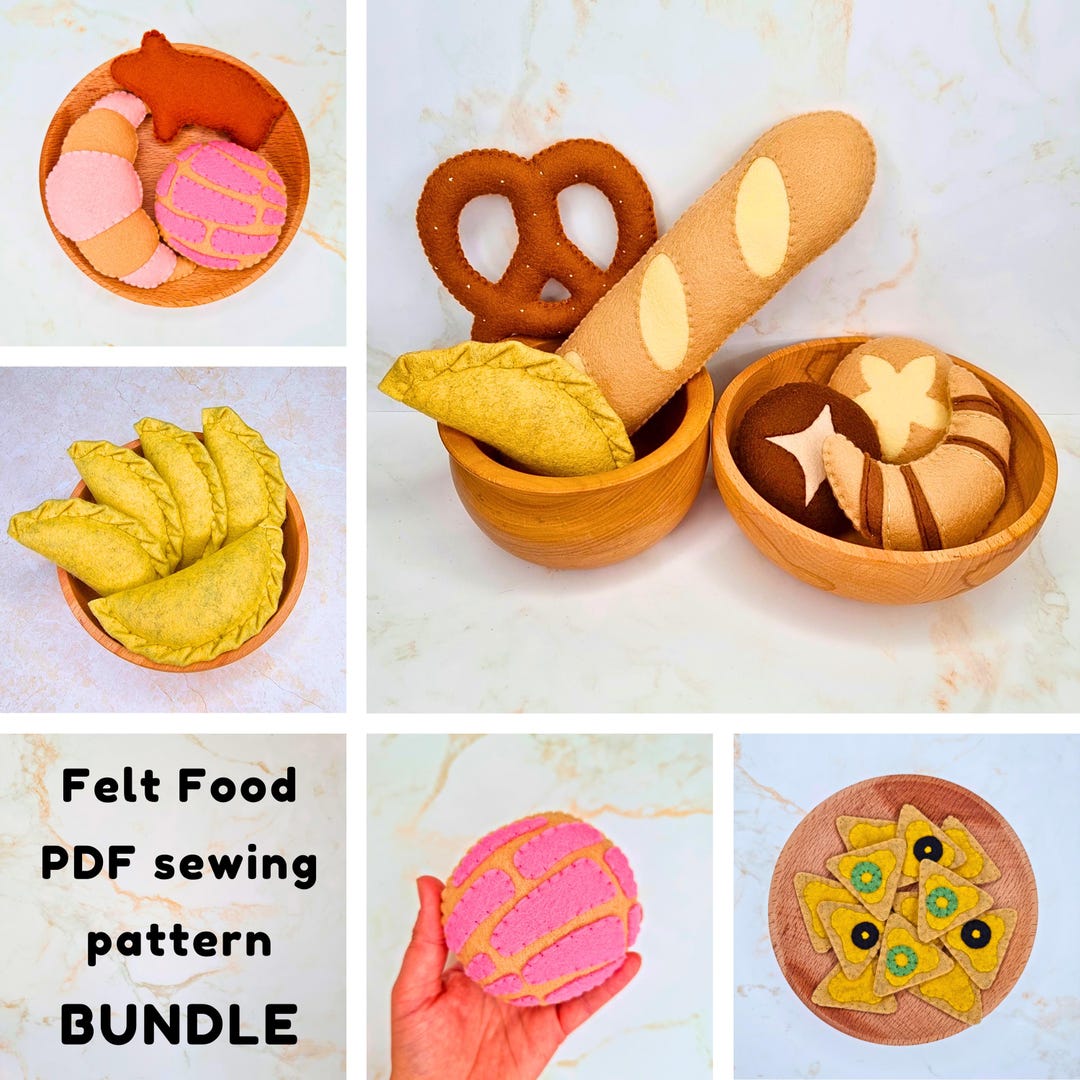 Felt Food Playset Sewing Pattern BUNDLE: Mexican Pan Dulce, Nachos ...