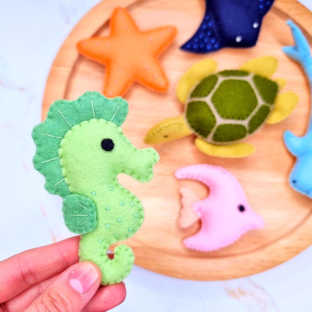 Felt Sea Creature Sewing Pattern: DIY Ocean Ornaments (PDF) - Etsy