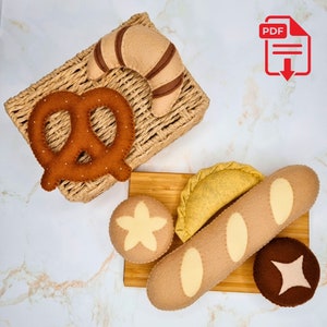 Felt Bread PDF Sewing Pattern BUNDLE - Baguette, Croissant, Bread Rolls ...