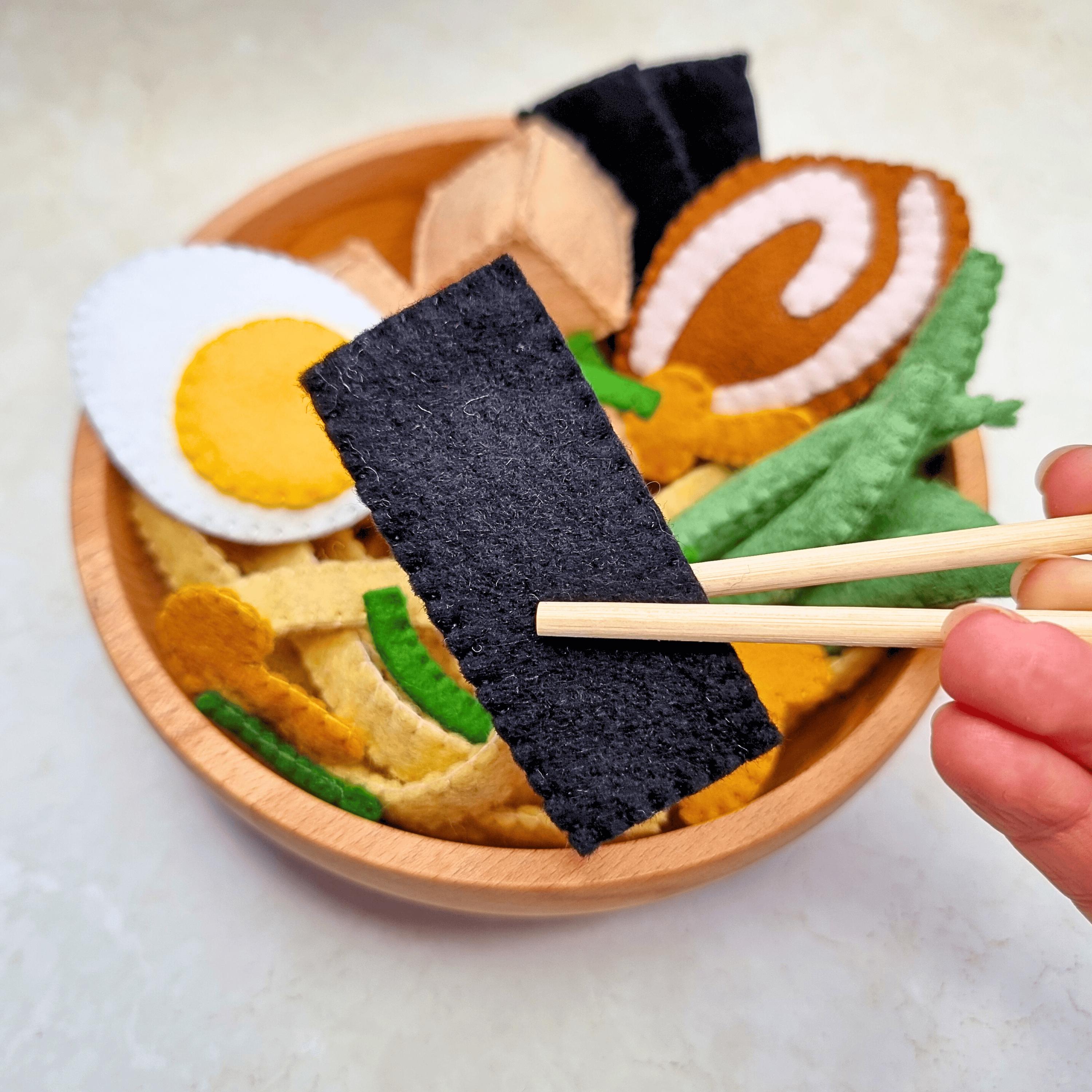 Felt Ramen Noodle Bowl With Toppings Sewing Pattern: DIY Play Food ...