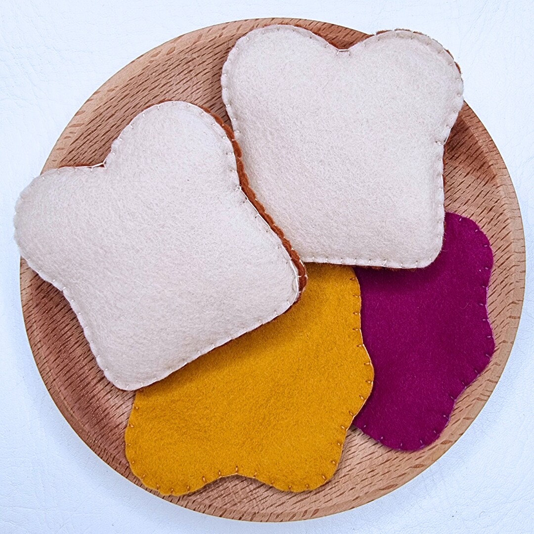 Peanut Butter & Jelly Sandwich Playset 100% Wool Felt for - Etsy