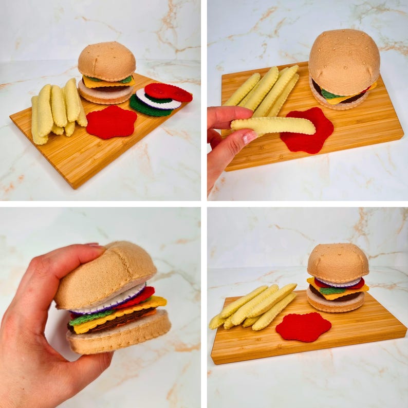 Felt Fast Food Playset Sewing Patterns: Kids Kitchen Roleplay (PDF) - Etsy