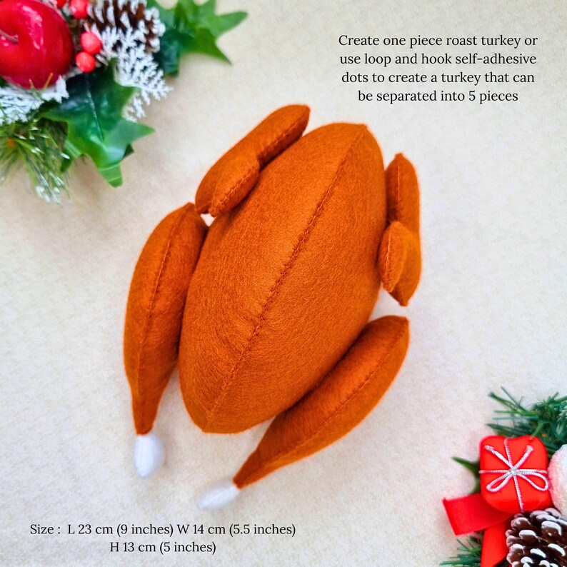 Felt Roast Chicken Sewing Pattern: Thanksgiving Christmas Decor (PDF ...