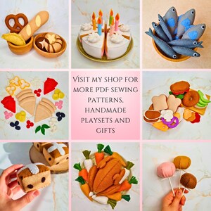 Felt Bread PDF Sewing Pattern BUNDLE - Baguette, Croissant, Bread Rolls ...