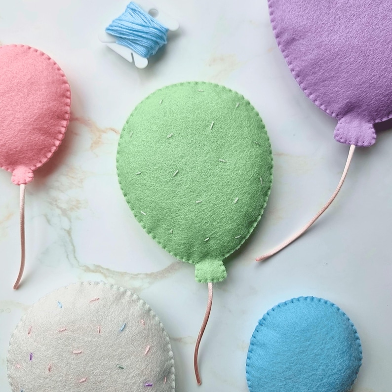 Felt Balloon Ornament Sewing Pattern: DIY Nursery Decor, Garlands and ...
