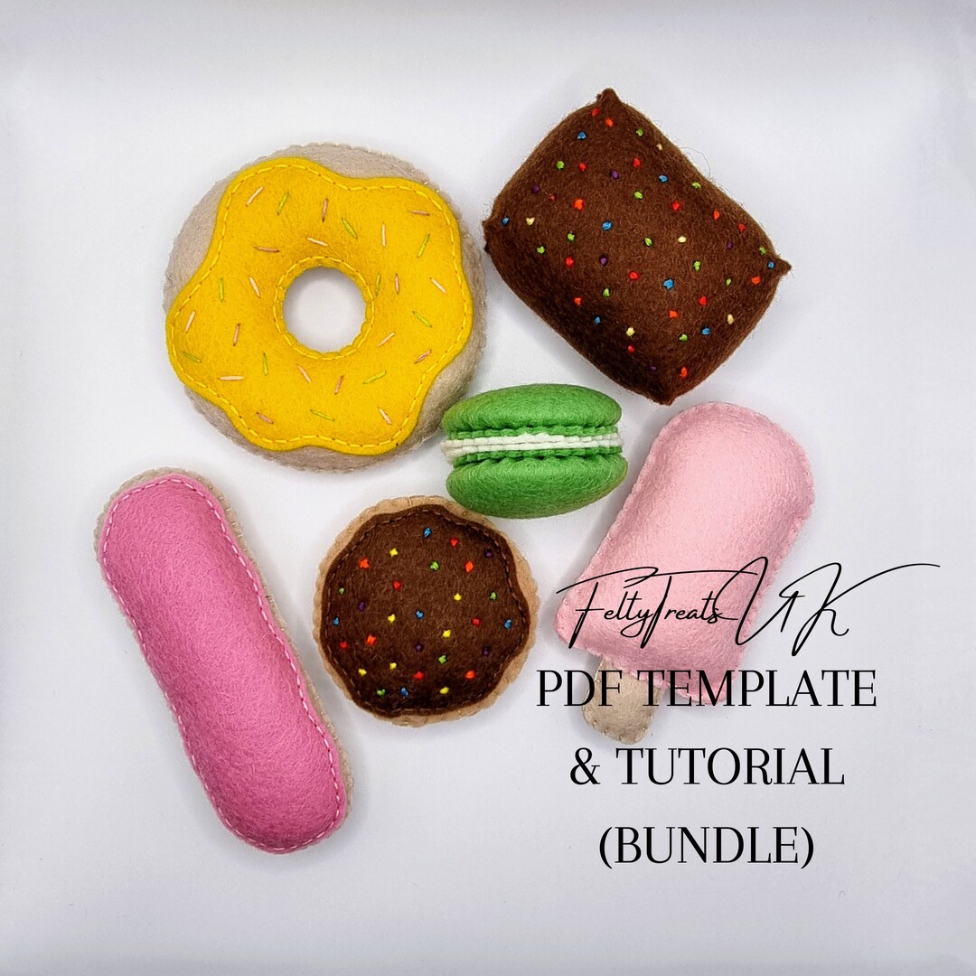 Felt Cake Bundle PDF Pattern Tutorial Sewing Template - Etsy UK