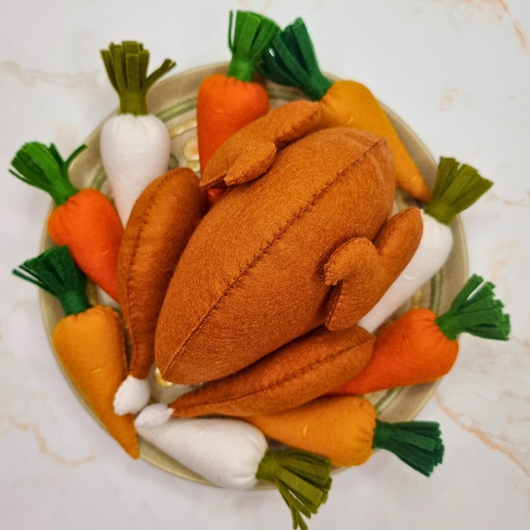 Thanksgiving / Christmas Dinner Turkey Playset (100% Wool Felt) for ...