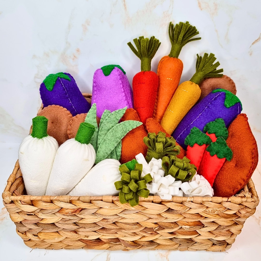 Felt 3D Vegetable PDF Sewing Pattern 11 Vegetables, Easy Beginner ...