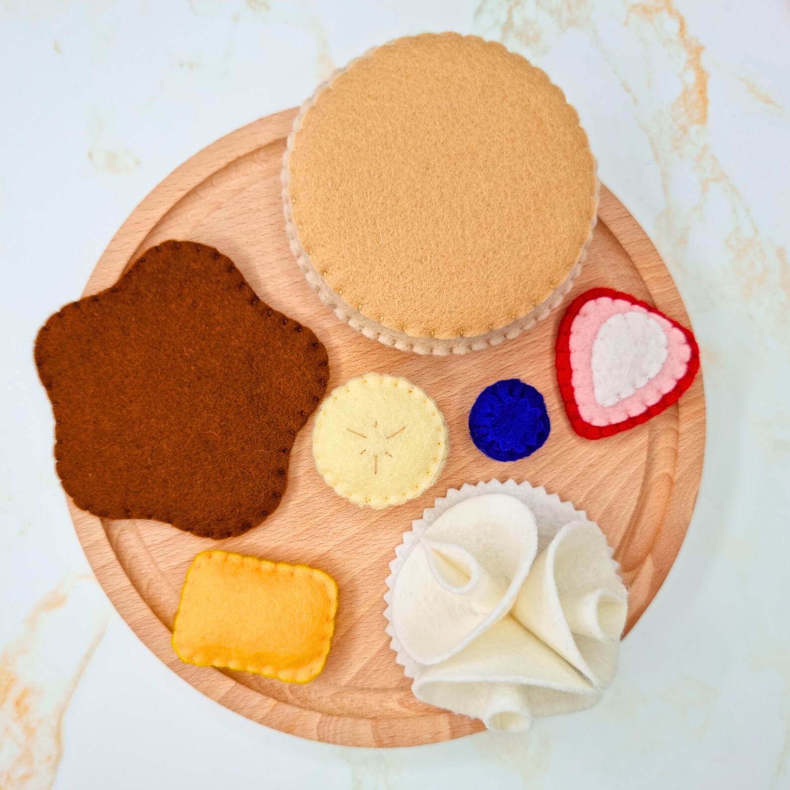 Felt American Pancake Playset PDF Sewing Pattern, Beginner Felt Food ...