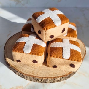 Felt Hot Cross Buns PDF Sewing Pattern & Photo Tutorial, Easy Beginner Felt Food Pattern, Cute ...