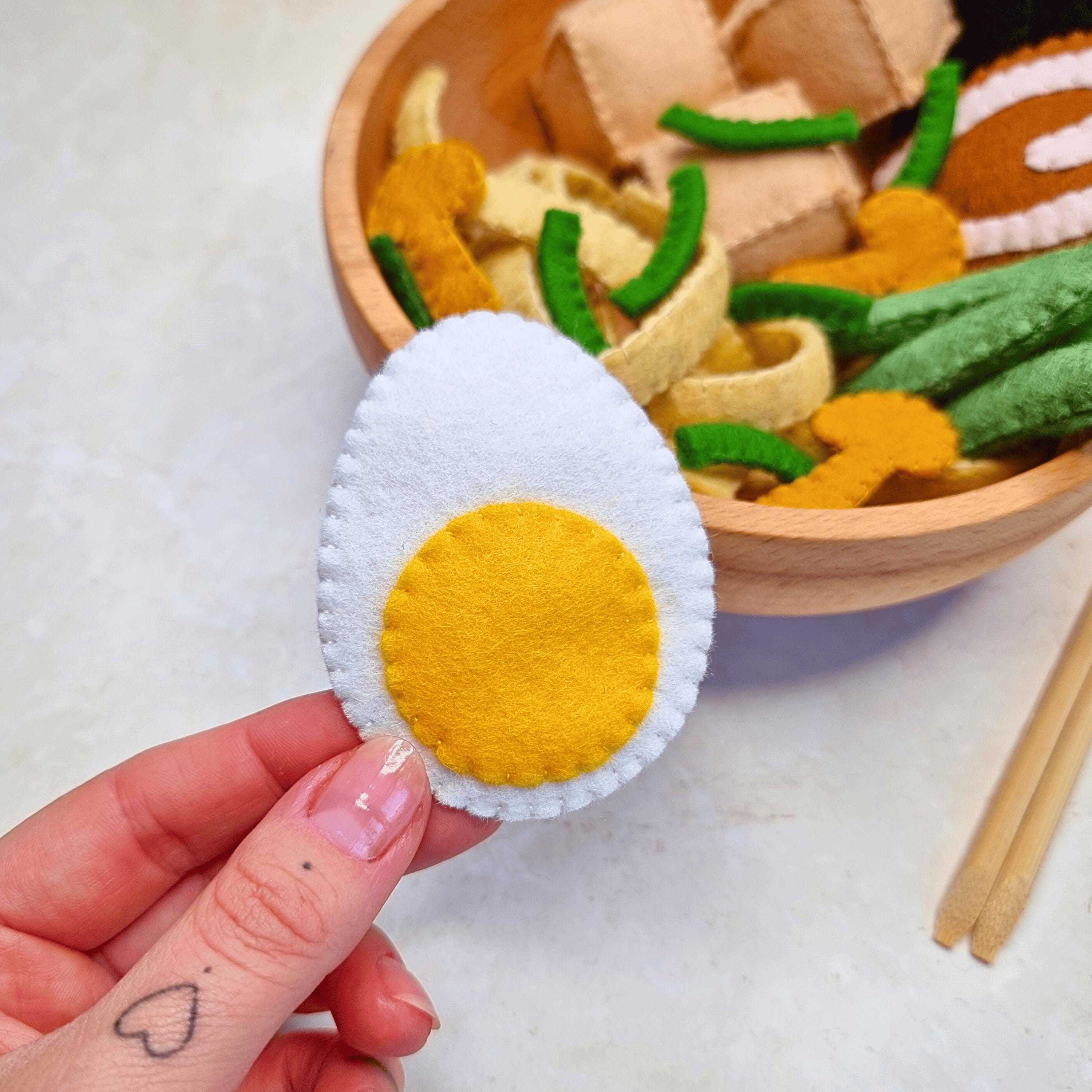 Felt Ramen Noodle Bowl With Toppings Sewing Pattern: DIY Play Food ...
