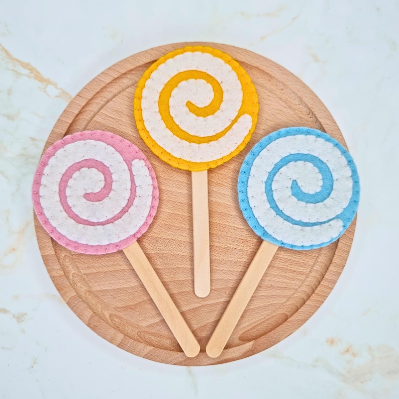 Felt Lollipop on a Stick Sewing Pattern - Sweet Bon Bon, Lolly, Candy ...