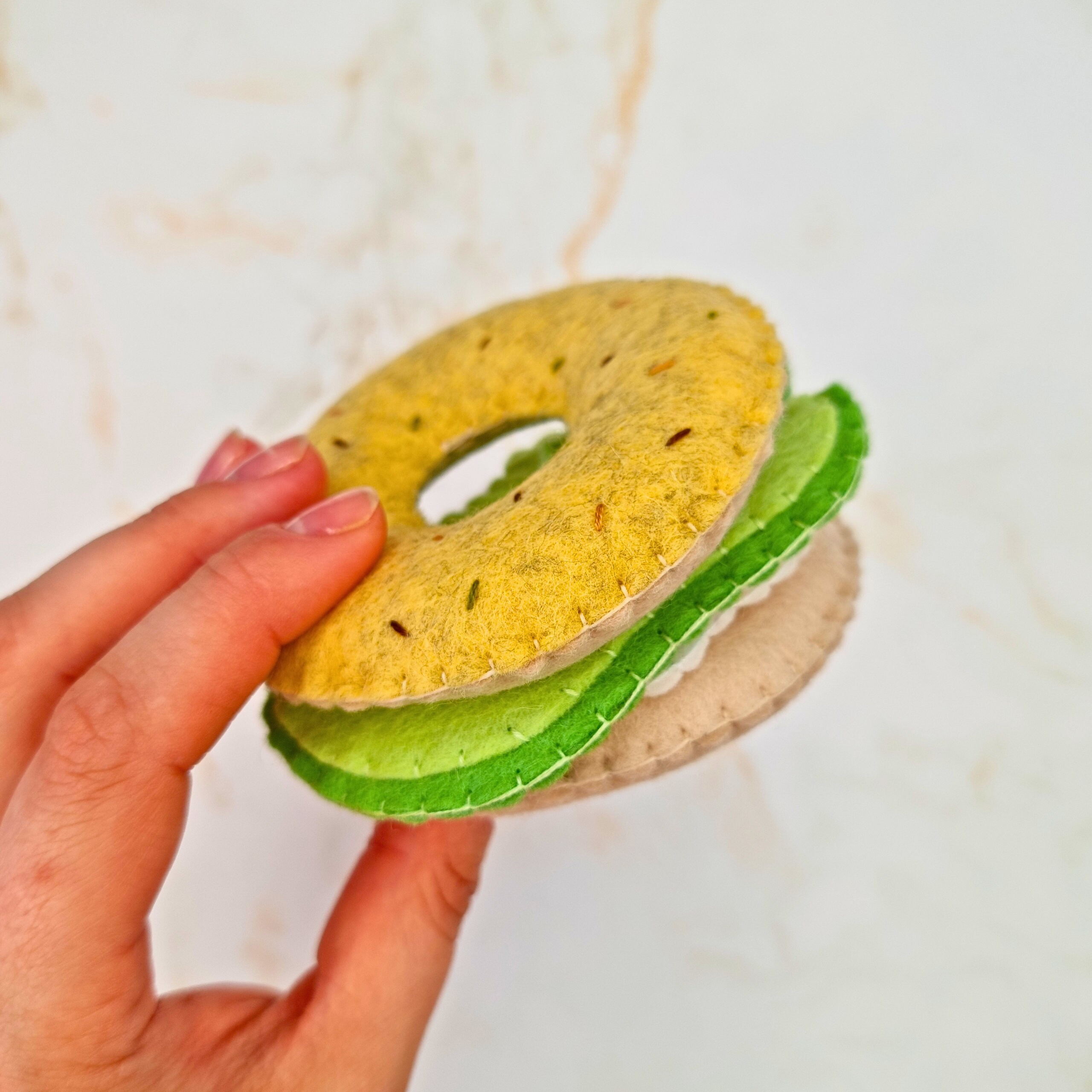 Bagel Playset 100% Wool Felt Kids Imaginative Play, Kitchen Playset ...