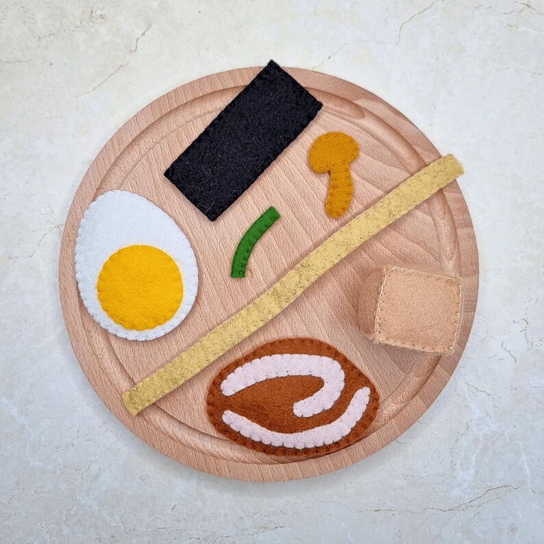 Felt Ramen Noodle Bowl With Toppings Sewing Pattern: DIY Play Food ...