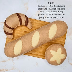 Felt Bread PDF Sewing Pattern BUNDLE - Baguette, Croissant, Bread Rolls ...