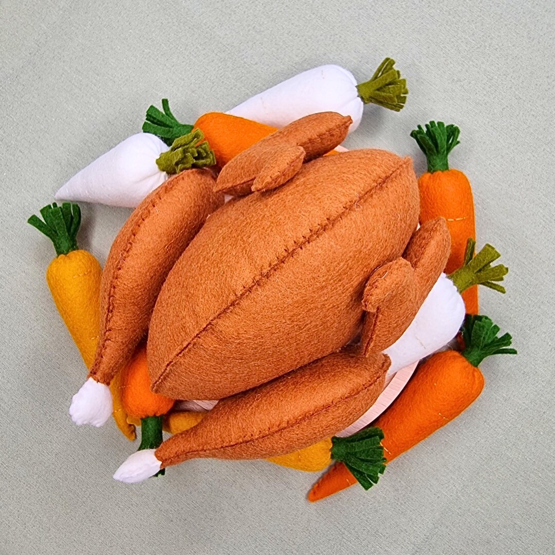 Felt Thanksgiving Roast Dinner TURKEY PDF Sewing Pattern, Rustic DIY Home Décor, Kids Pretend ...