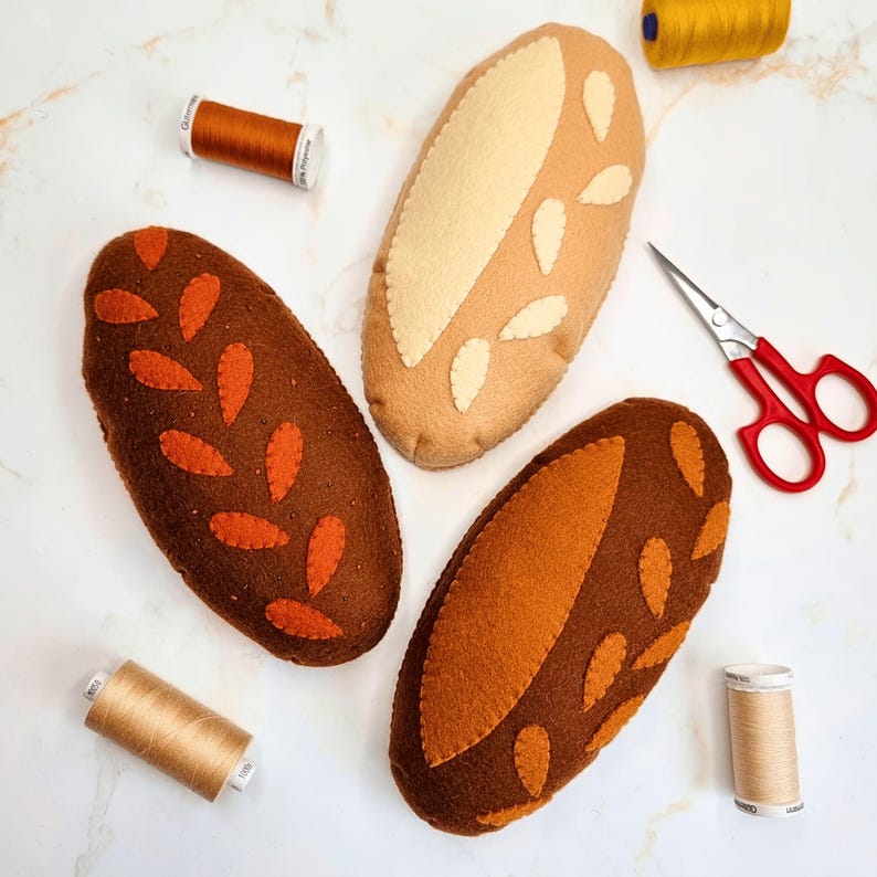 Felt Loaf of Bread Sewing Pattern - DIY Kids Pretend Play Kitchen ...