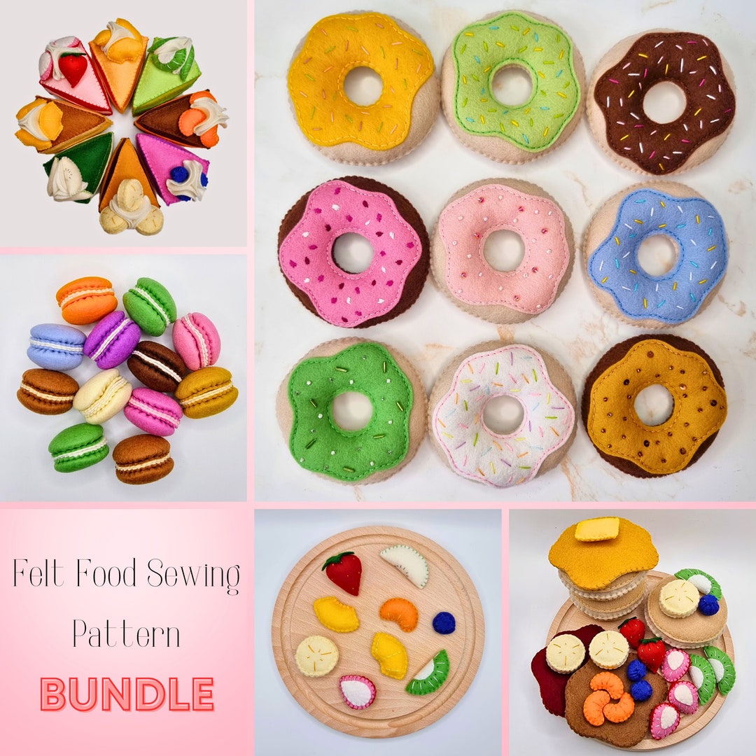Felt Food Cake PDF Sewing Pattern & Tutorial MEGA BUNDLE, Easy Felt ...