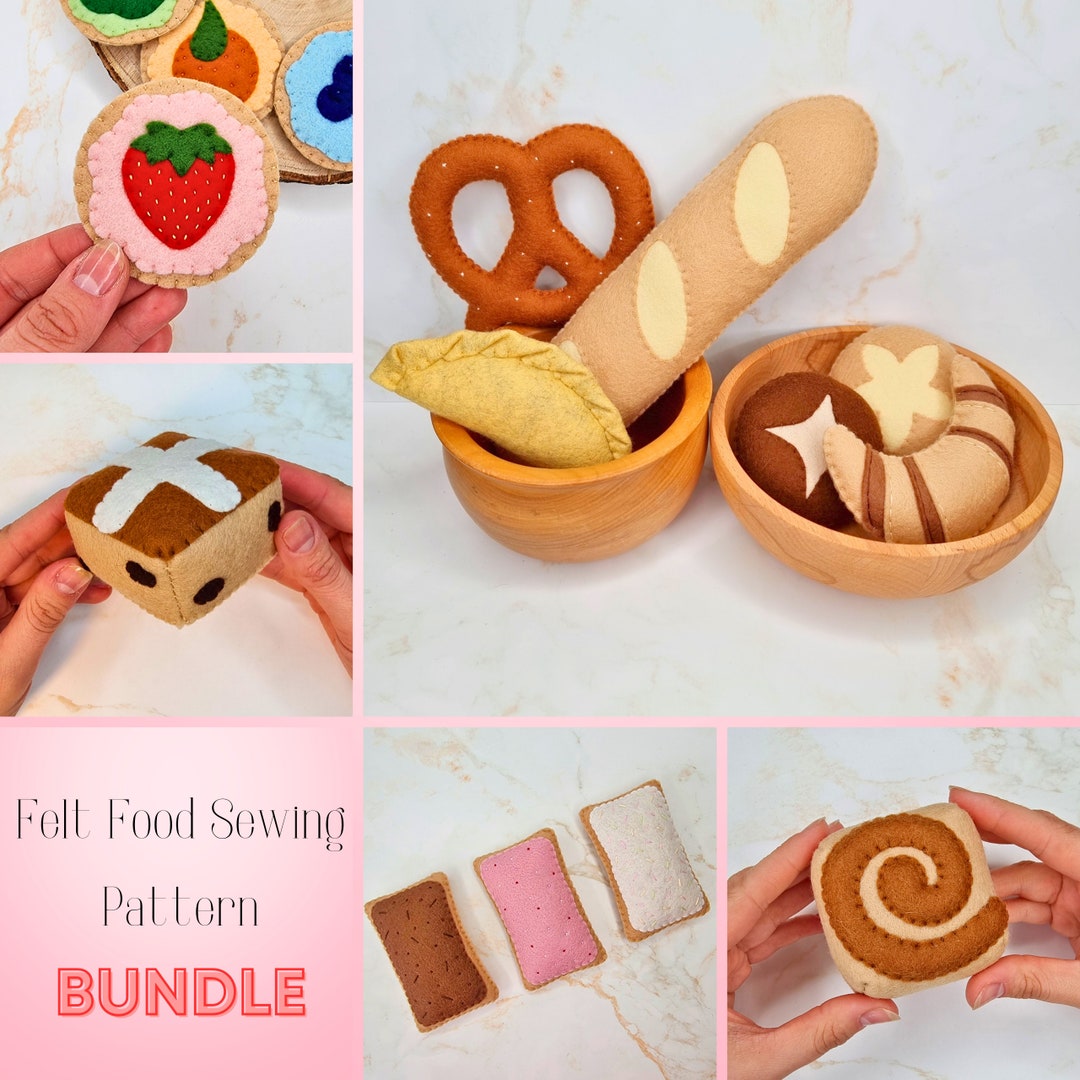 Felt Food Playset PDF Sewing Pattern MEGA BUNDLE Bread, Pretzels ...