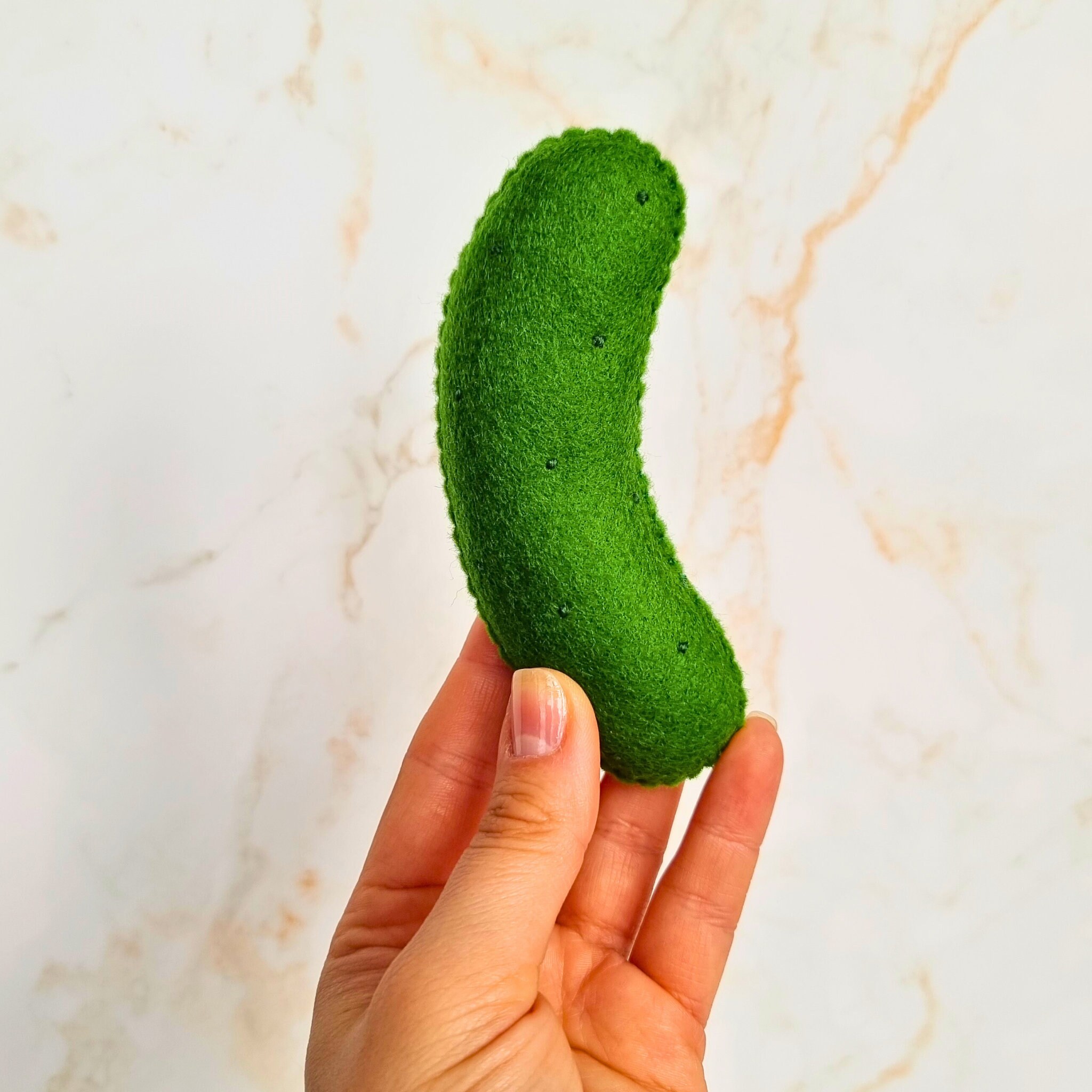 Felt Pickle Sewing Pattern: Easy Hand Sewn Pretend Play Food for Kids ...