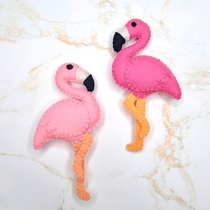 Wool Felt Flamingo Sewing Pattern: DIY Ornament, Mobile, Magnet (PDF ...