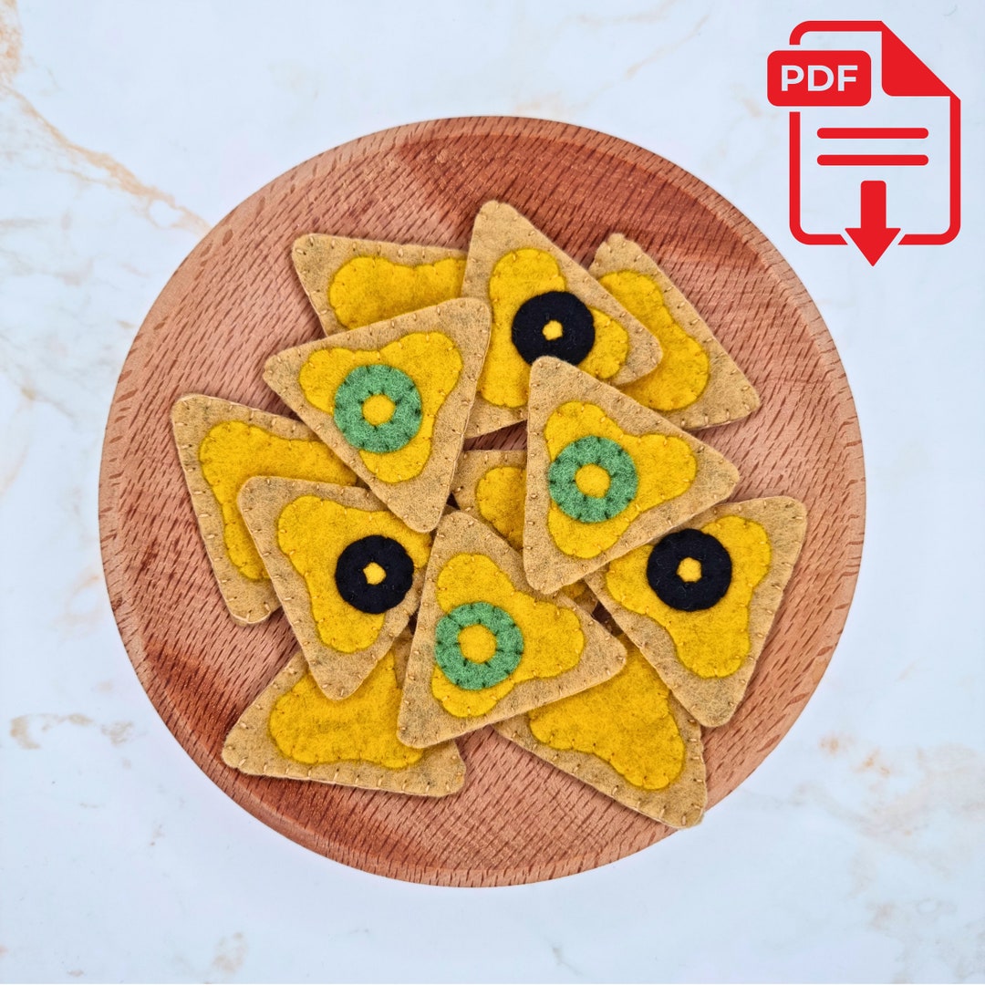 Felt Mexican Nachos PDF Sewing Pattern & Tutorial, Easy Beginner Friendly Felt Food Sewing ...