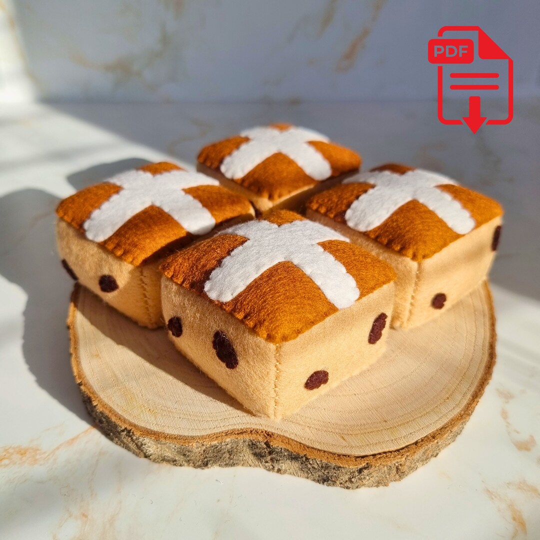 Felt Hot Cross Buns PDF Sewing Pattern & Photo Tutorial, Easy Beginner ...