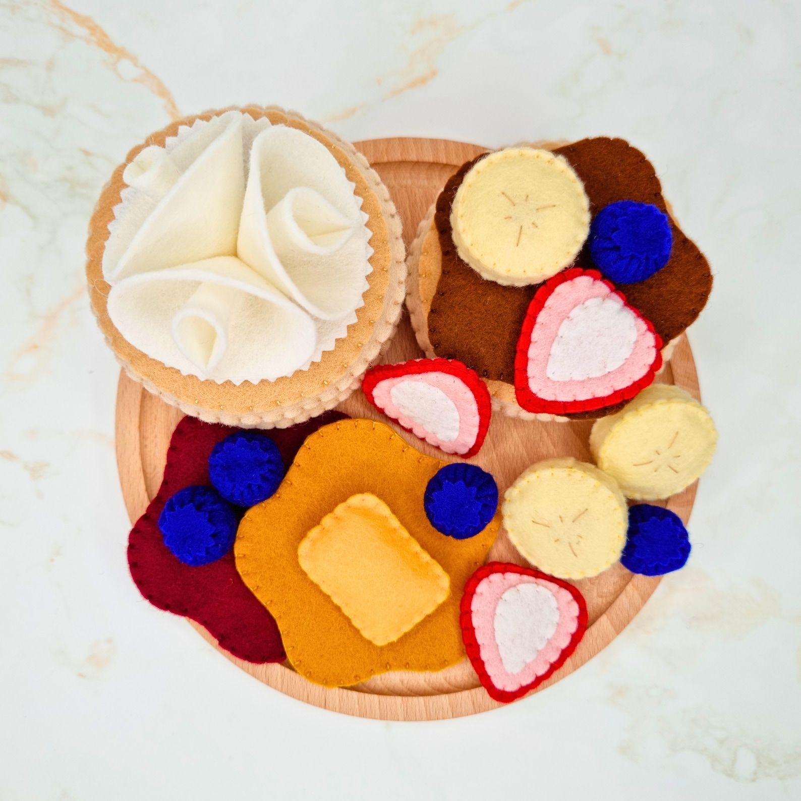 Felt American Pancake Playset PDF Sewing Pattern, Beginner Felt Food ...