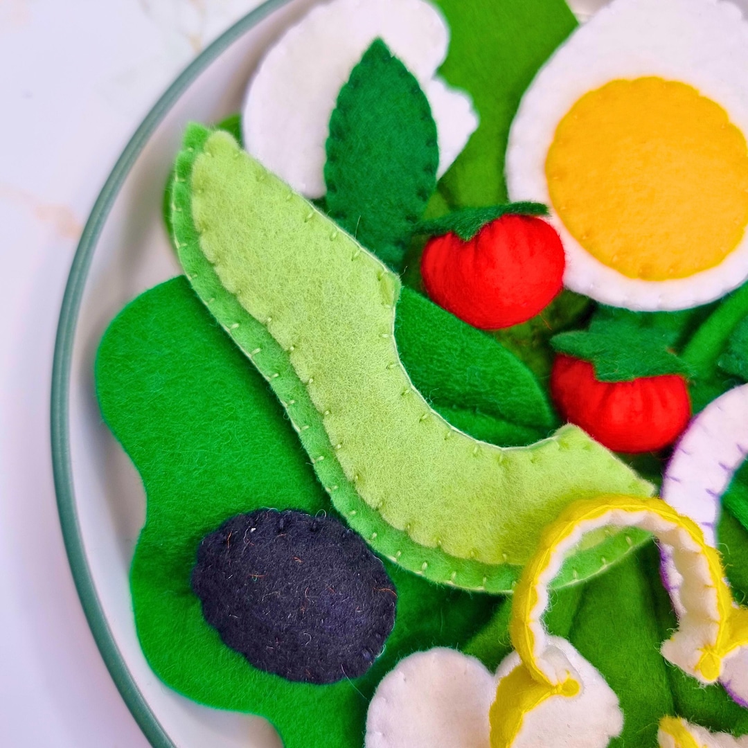 Felt Salad Bowl Sewing Pattern: Beginner-friendly Pretend Play Food ...