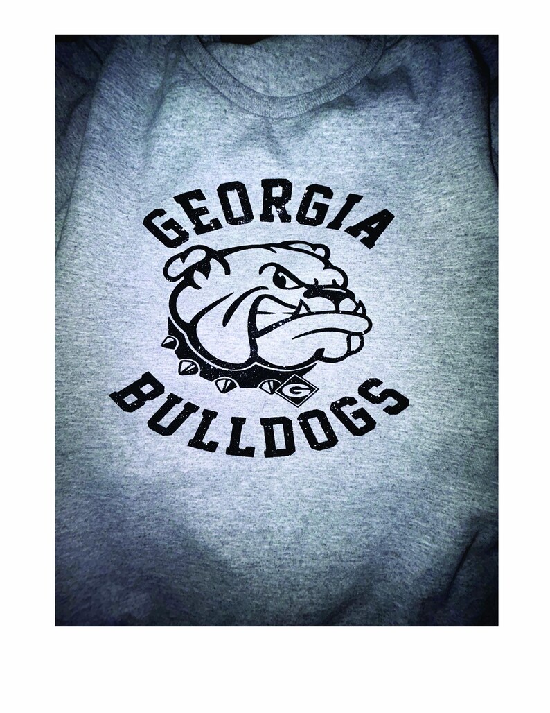 Georgia Bulldogs Custom Made Ladies Football Tee Shirt Glitter Printed ...