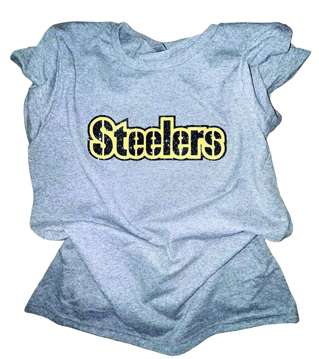 Pittsburgh Steelers Custom Made Ladies Football Tee Shirt Glitter ...