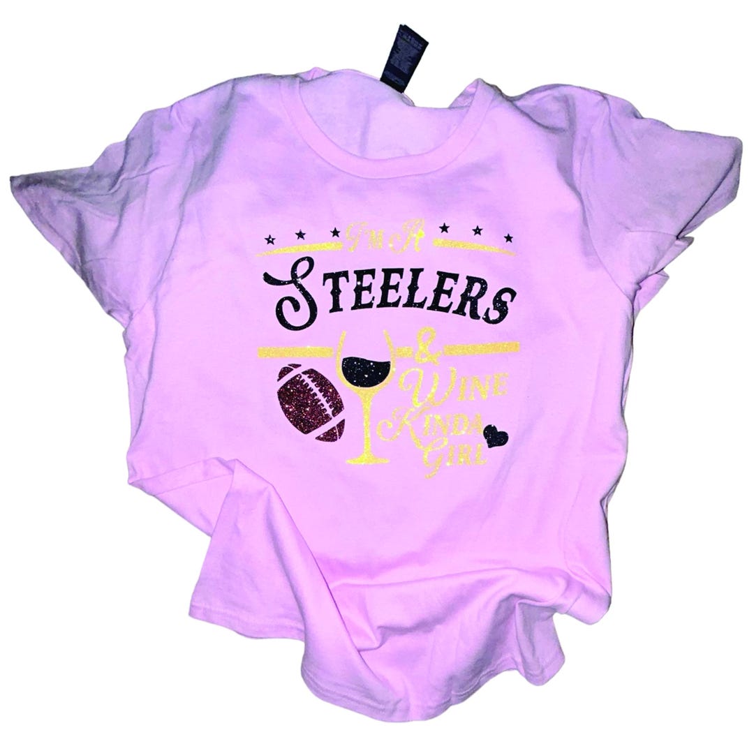 Pittsburgh Steelers Custom Made Ladies Football Tee Shirt Glitter ...