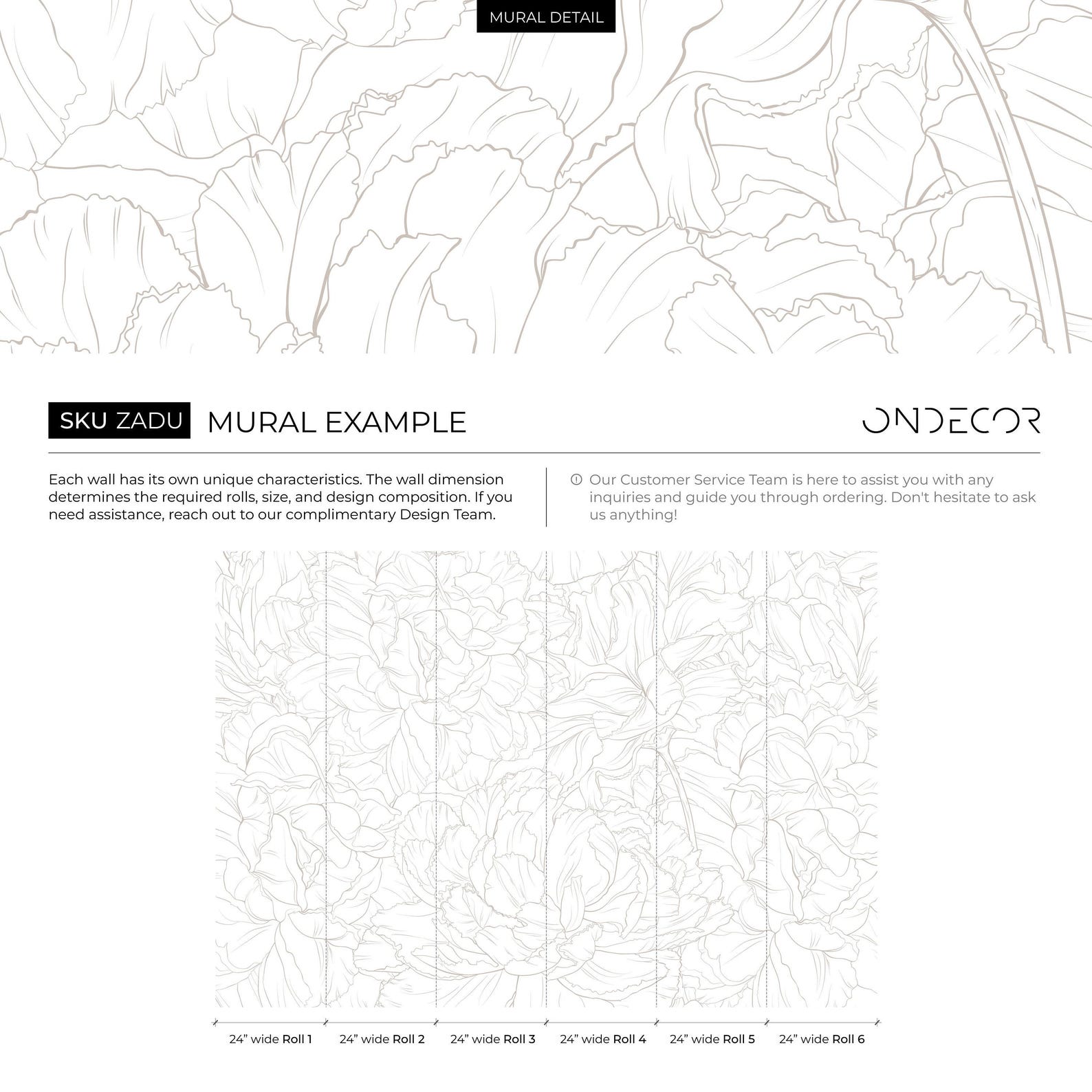 Minimalist Peony Beige Wallpaper - ZADU - Etsy