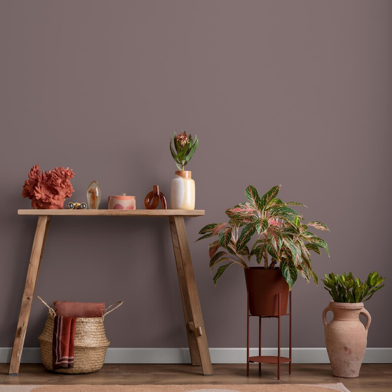 Muted Mauve Wallpaper / Solid Color / A Modern Minimalist Design in ...