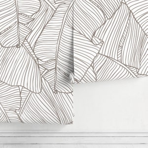 Boho Banana Leaf Wallpaper Tropical Peel and Stick and Traditional ...