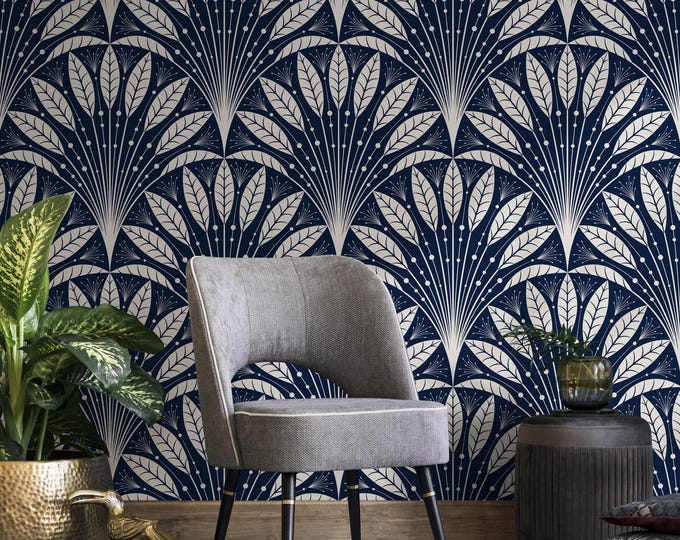 Green Modern Palms Wallpaper Peel and Stick and Traditional Wallpaper ...