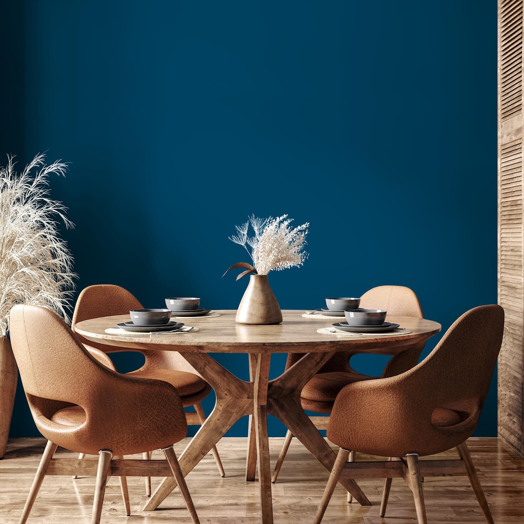 Deep Ocean Blue Solid Color Wallpaper in Navy and Midnight Blue on Dark ...