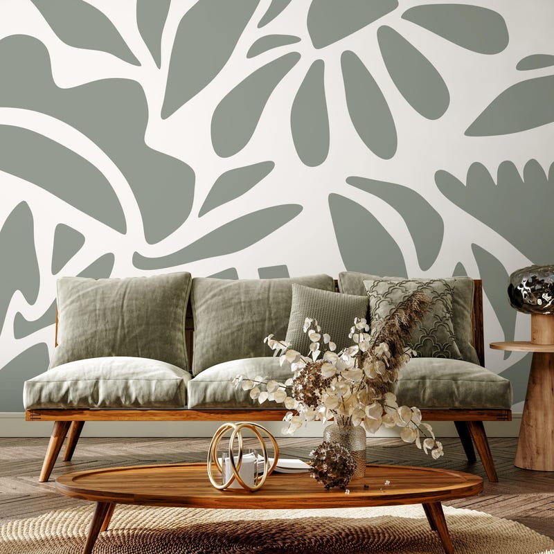 Sage Wallpaper Bold - Etsy UK