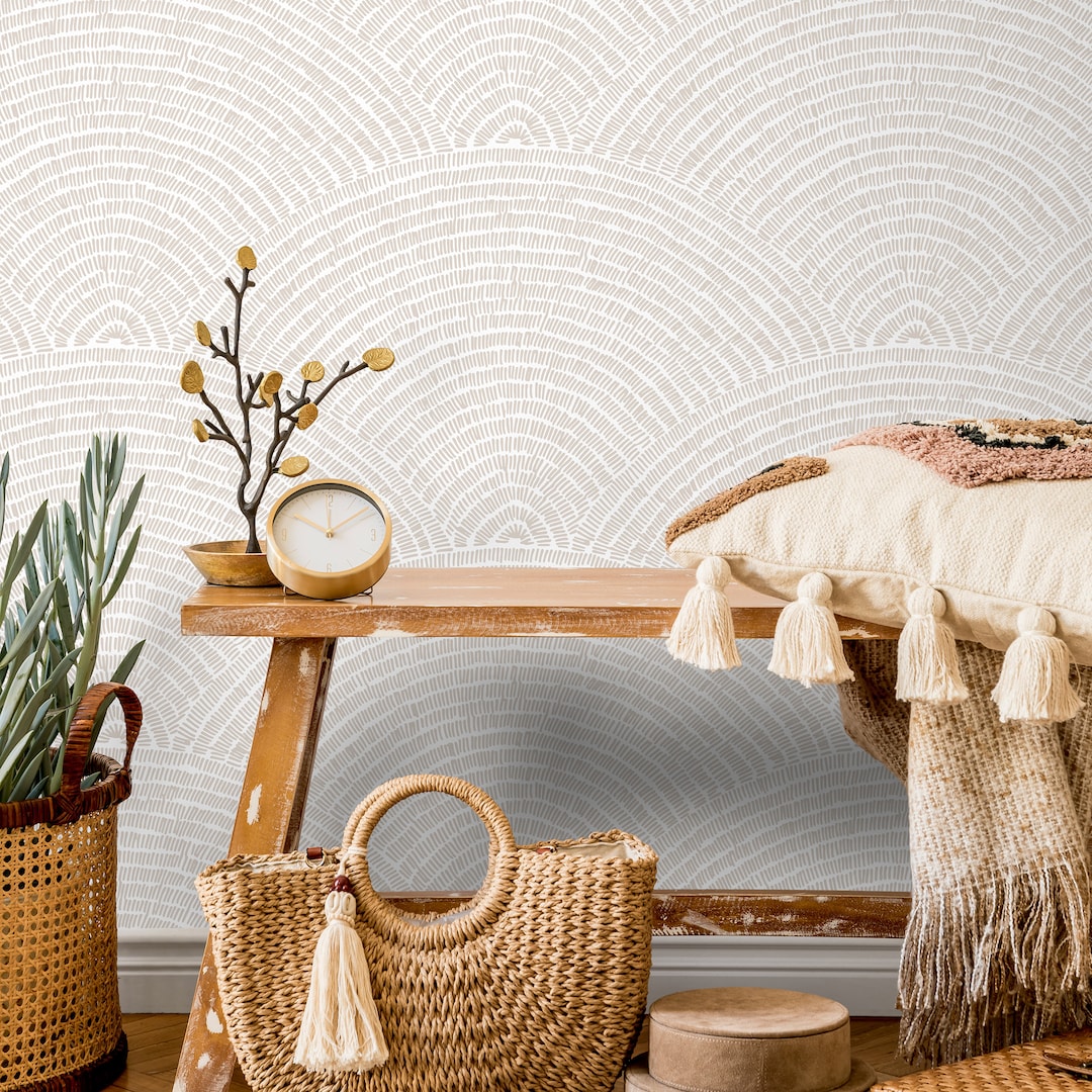 Neutral Arches Boho Wallpaper Minimalist Peel and Stick and Traditional ...