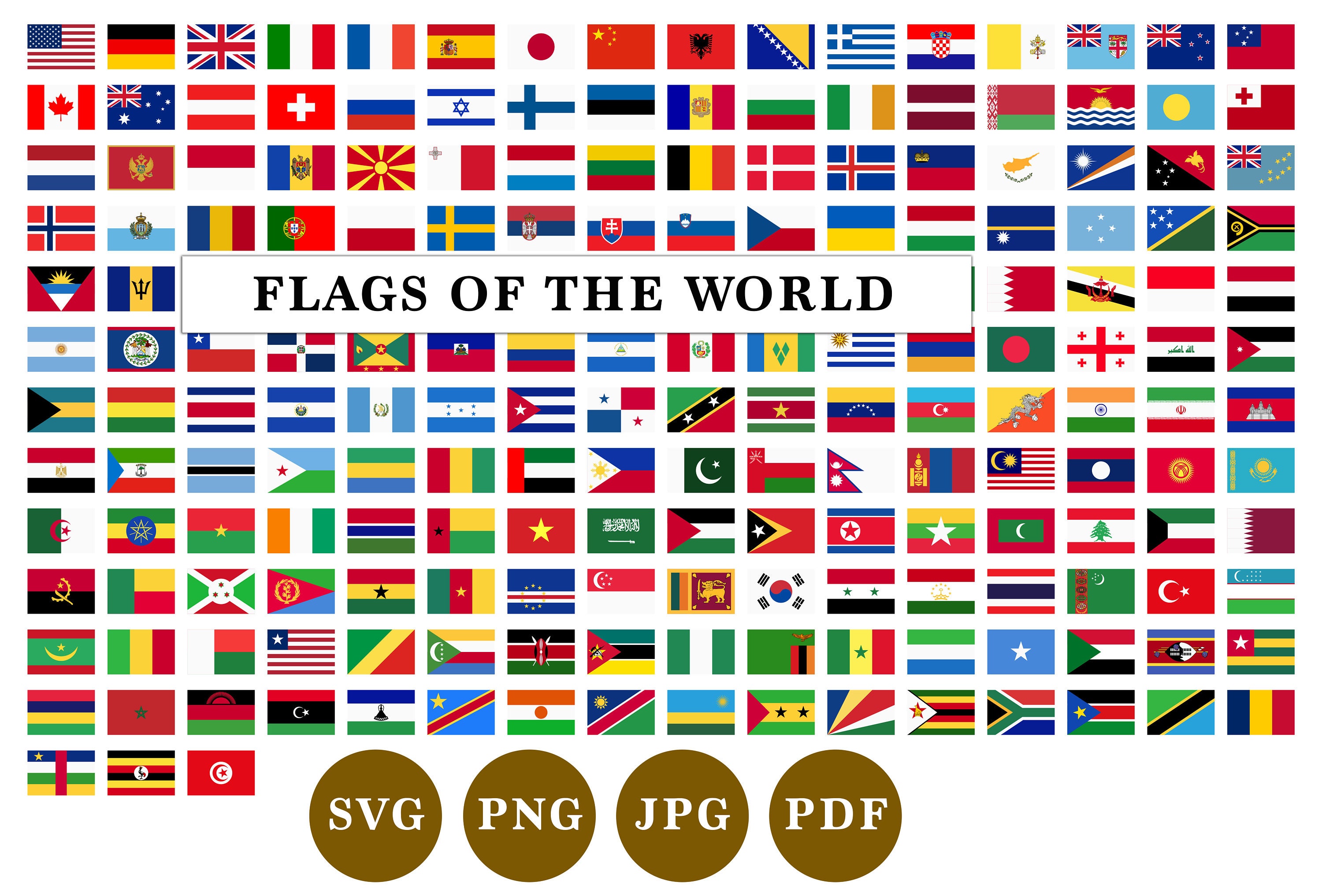 Flags of the World - Print at Home Images of Every Flag of the World - Etsy