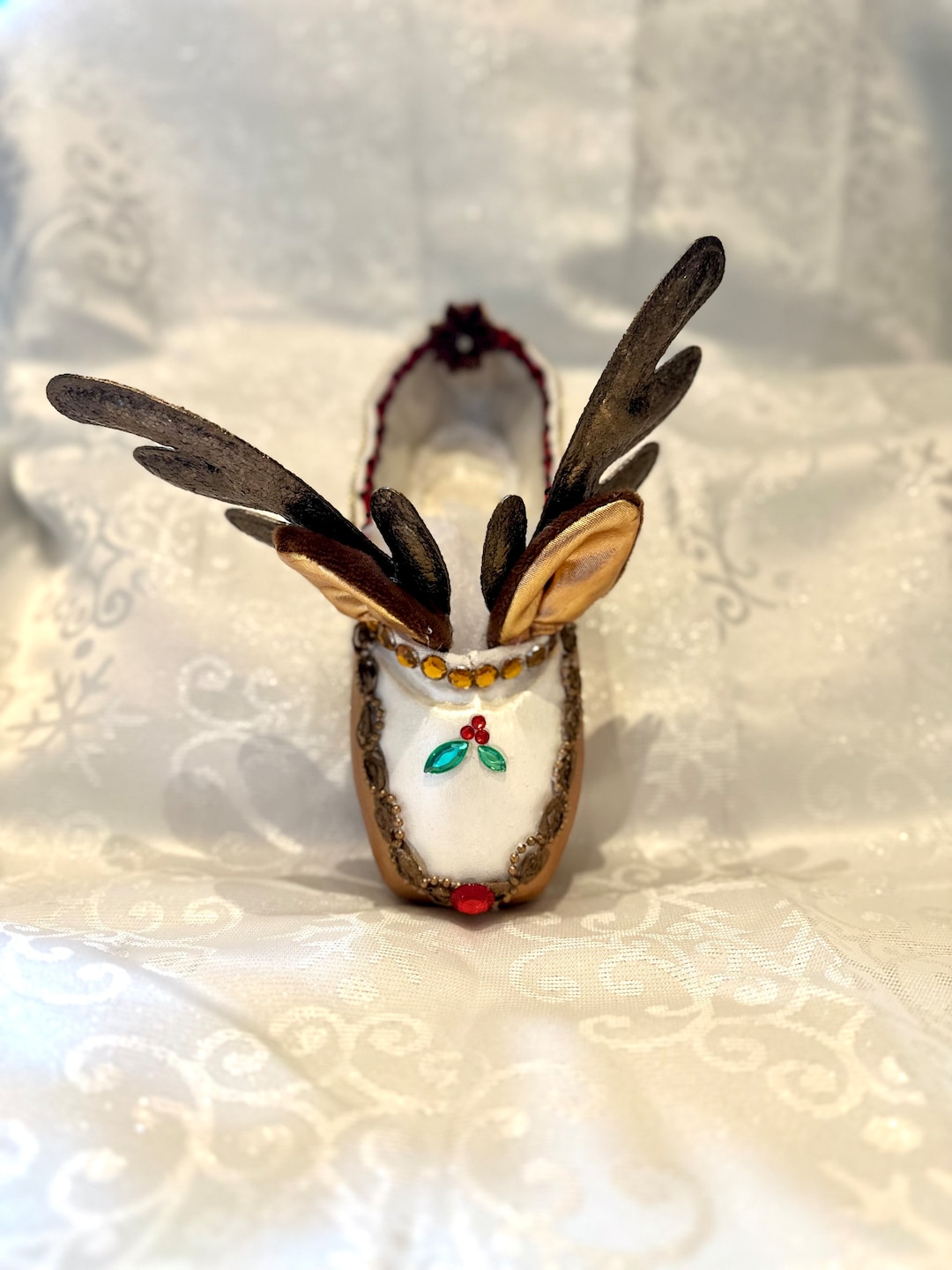 Reindeer Decorated Pointe Shoe - Etsy