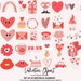 Love Valentines PNG Clipart Bundle Set of 40 Cute Valentine Clip Art ...