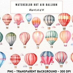 Watercolor Hot Air Balloon Png Clipart Party Clipart Png Hot Air ...