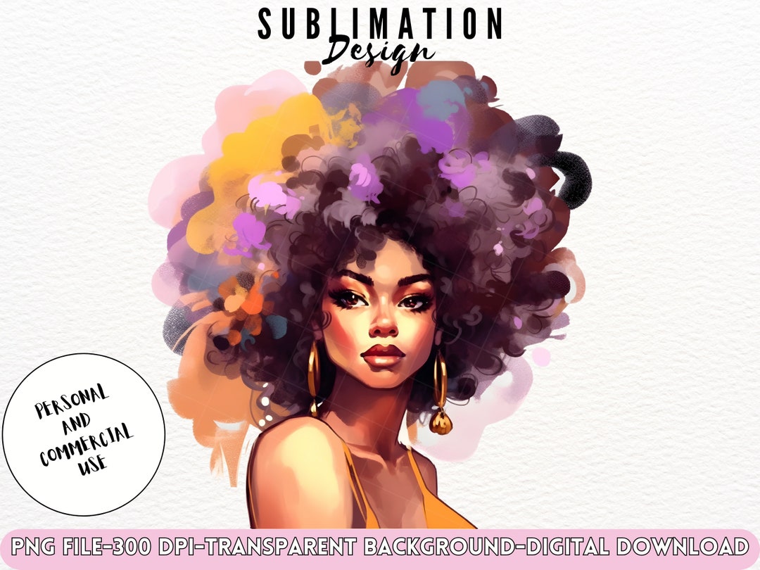 African American Woman Sublimation Design Boss Girl Sublimation Design ...