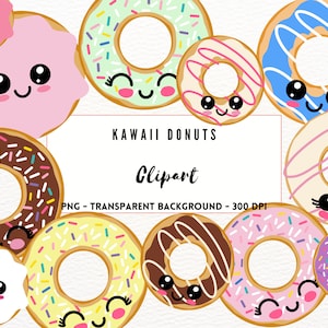 Kawaii Food Clipart Donuts Clipart Bundle Doughnut Clipart Food Clipart ...