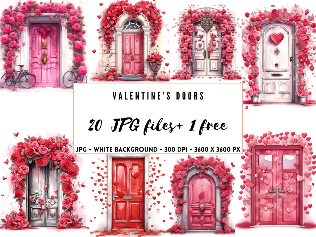 Valentine's Day Clipart, Door Clipart, Printable Valentine's, Valentine ...